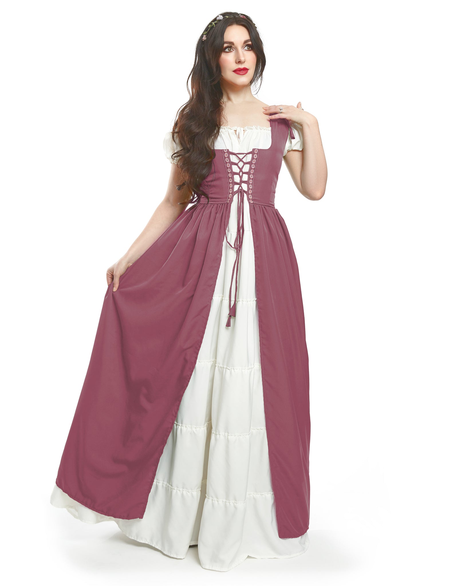 Renaissance Faire Dress Medieval Costume OverDress & Boho Chemise Set ...