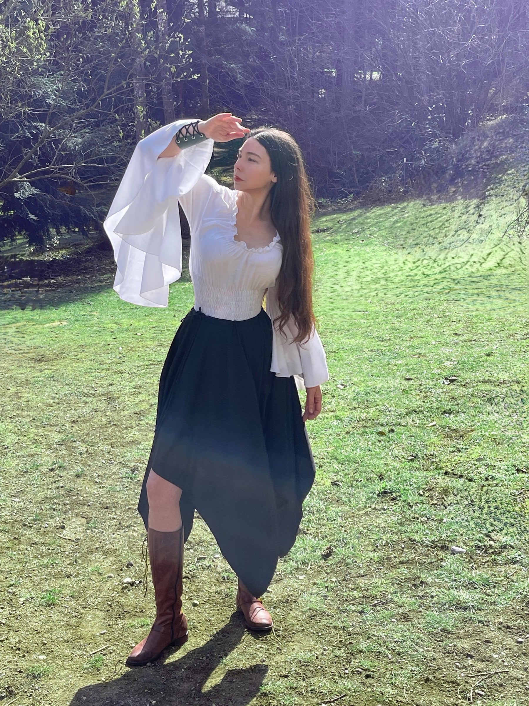 Women’s Warrior Scottish Renaissance Faire Costume 3-Piece Dress inclu